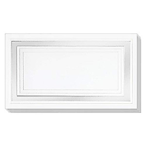 White 65lb Cover Stock Place Cards, White Foil Border, Micro-Perforated, 2" x 3 1/2", 200/box, Laser and Inkjet Compatible