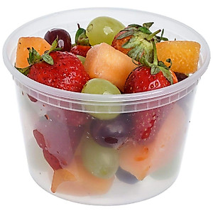 12 Pack 32 oz Food Storage Containers with Lids BPA-Free Leakproof Round Deli Cups Freezer Microwave Safe Meal Prep Containers Airtight Plastic Disposable Takeout Bowls for Kitchen and Restaurant Use