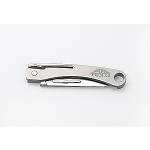 TUNYI Titanium Alloy Daily Mini Pocket Folding Utility Knife with 10 Replaceable Quick Change Blades, Ultra Compact and Lightweight