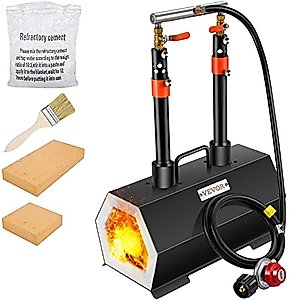 VEVOR Propane Forge Portable, 2 Burner 2600°F Metal and Knife Forge, Large Capacity Blacksmithing Farrier Forges, Gas Forging Tools and Equipment, Complete Mini Forge Kit