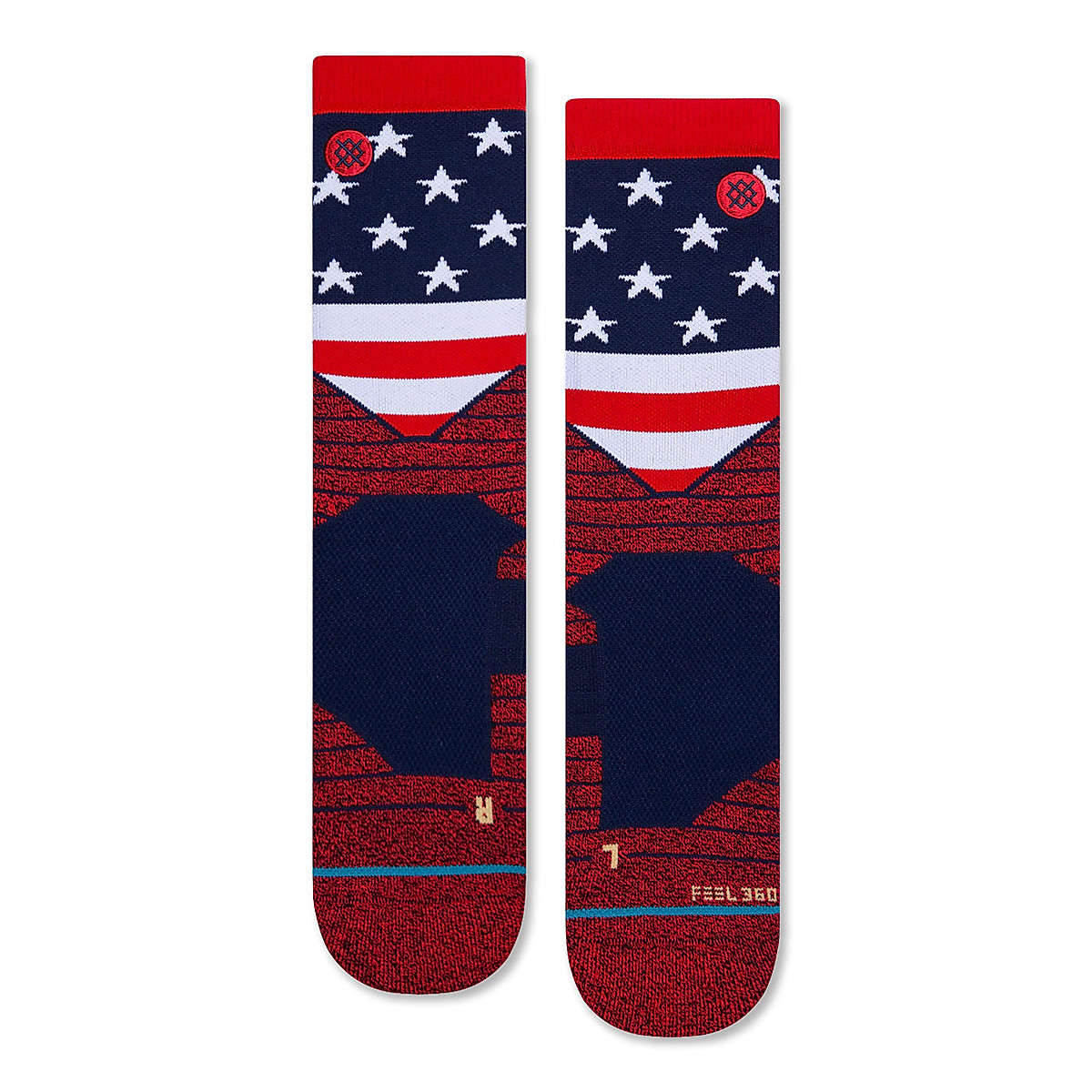 Stance American Crew Socks (Large, Red)