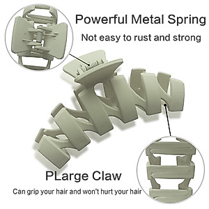 Large Hair Clips 4 Inch Non Slip Jaw Clips, Strong Hold Claw Clips for Thin Hair, Big Hair Clips for Women Thick Hair 6 Colors (6 Pieces)