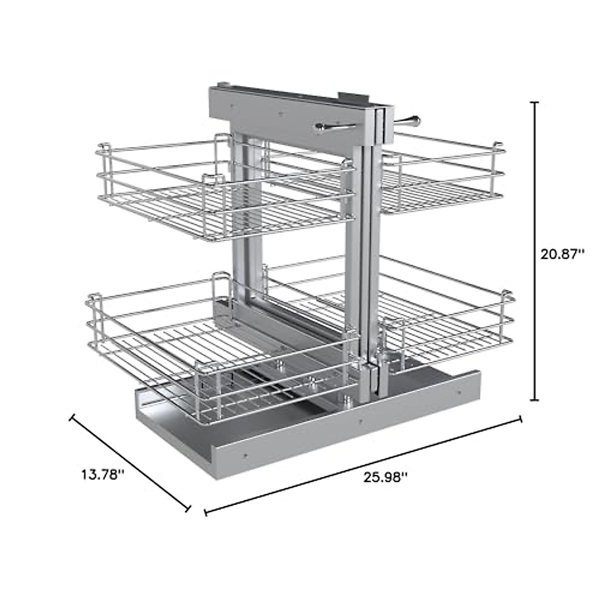 Blind Corner Cabinet Organizer Grilled Base Silver 1 Unit Chrome