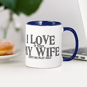 CafePress I Love My Wife Golf Funny Mug Ceramic Coffee Mug, Tea Cup 11 oz