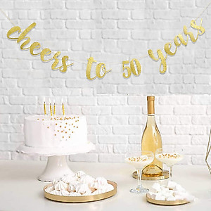 Cheers To 50 Years Banner - 50th Birthday Banner,50th birthday decorations,50th banner