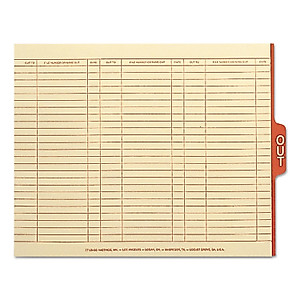 Smead End Tab Out Guides with Printed Form, 1/5-Cut Tab Center Position, Letter Size, Manila, 100 per Box (61910)