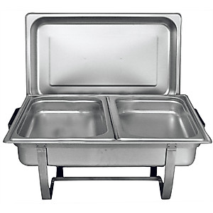 TigerChef Chafing Dish Buffet Set - Chaffing Dishes Stainless Steel - Chafer and Buffet Warmer Set with Half Size Steam Pans and Folding Frame - Food Warmers for Parties Buffets