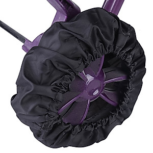 4Pcs Baby Stroller Wheel Cover, Infant Pram Stroller Wheel Protection Covers Black Dust Tire Cover(L)