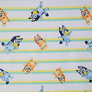 Bluey 4 Piece Toddler Bedding Set – Includes Comforter, Sheet Set – Fitted Top Sheet Reversible Pillowcase for Boys or Girls Bed, Blue