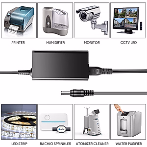 CASIMY 24V 2.5A 2.7A 60W 65W AC Adapter Charger Compatible with 5.5 x 2.1mm 5.5 x 2.5mm Power Plug Jack Connector Polk Audio SurroundBar LED Light LCD Monitor Printer Speaker CCTV 24Volt Power Supply