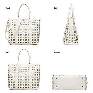 LMKIDS Womens Tote Handbag Large Capacity Roomy Bag,Ladies Crossbody Shoulder Bags Hobo Tote Bag Purse Fashion Handle Satchel (White)