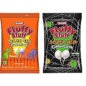 Halloween Cotton Candy, Assorted Fruit Flavored Candy, Goody Bag Fillers for Boys or Girls, 2.1 oz, 2 Pack