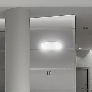 YBENWL LED Emergency Light, Two Head Adjustable Commercial Emergency Lights Hardwired Exit Lighting Fixtures, 200lm Plug in LED Bulb for Business Home Emergency