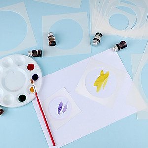 14 Pieces Large Stencil for Painting on Wood Plastic 5 Point Stencil Template Paint Stencils for Fabric Walls Arts Paper Home Decoration (Circle)