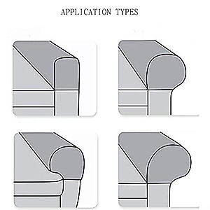 ZHOUZHOU Stretch Sofa Armrest Covers Lengthen Spandex Jacquard Arm Covers for Chairs Sofas Furniture Armrest Protector Set of 2 Recliner Armchair Slipcovers,Light Green