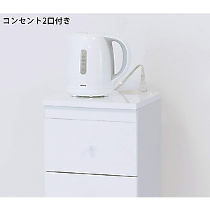 Crocio Slim Wagon, Laundry Storage, White, With Casters, Width 11.8 inches (30 cm)