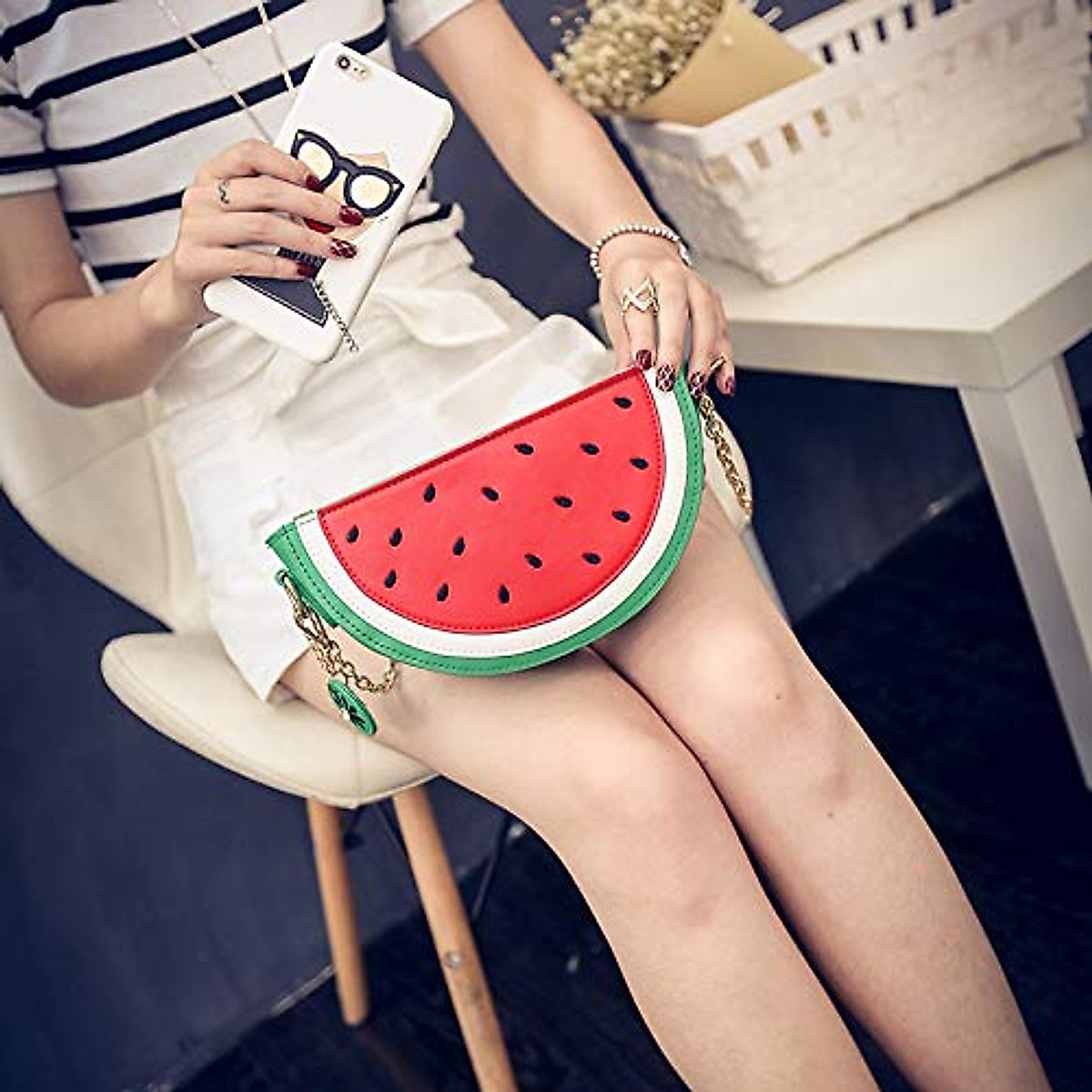 WILDFINDING Women's Lemon/Watermalon Fruit Shoulder Bag Messenger Bag Purse (Lemon), 19cm