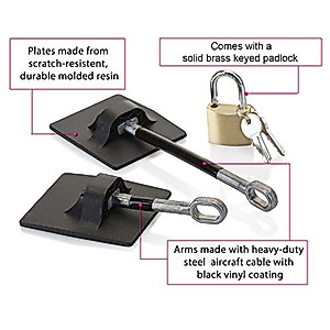 Computer Security Products Refrigerator Door Lock With Padlock, Black