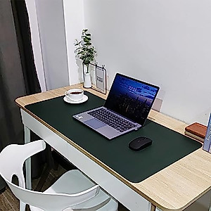 CHIF HAUTH PU Leather Mouse Pad, Desk Pad, Large Mouse Mat, Desk Mat for Office and Home (35.4" x 17", Dark Green)