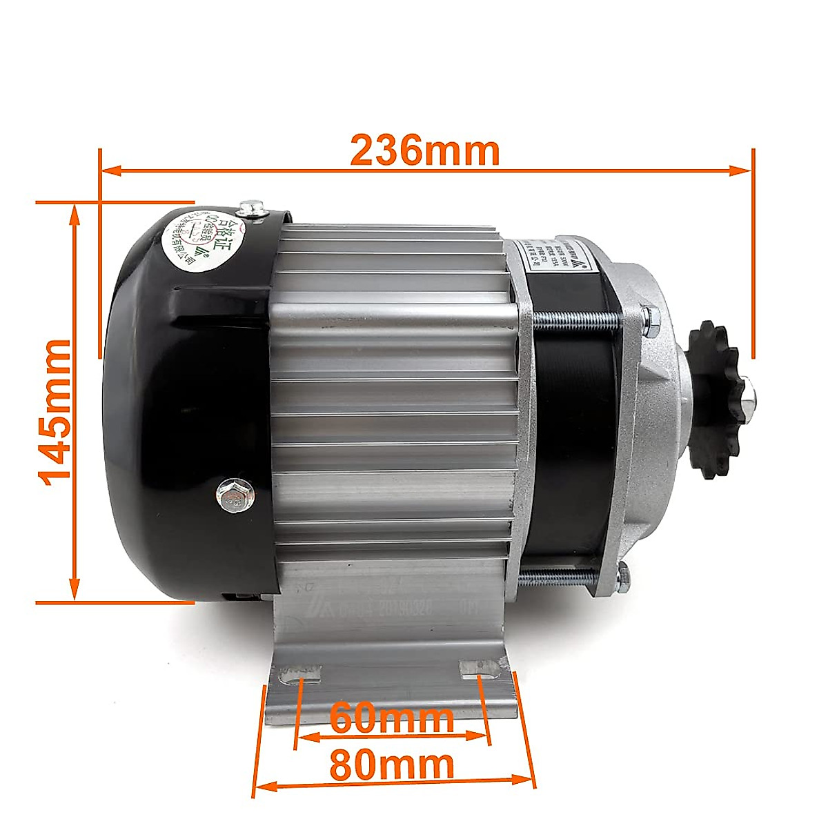L-faster 48V 500W Trishaw Bike Electric Brushless Motor Kit with Gear Reduction Motor and Gas Pedal Accelerator Power Key Lock