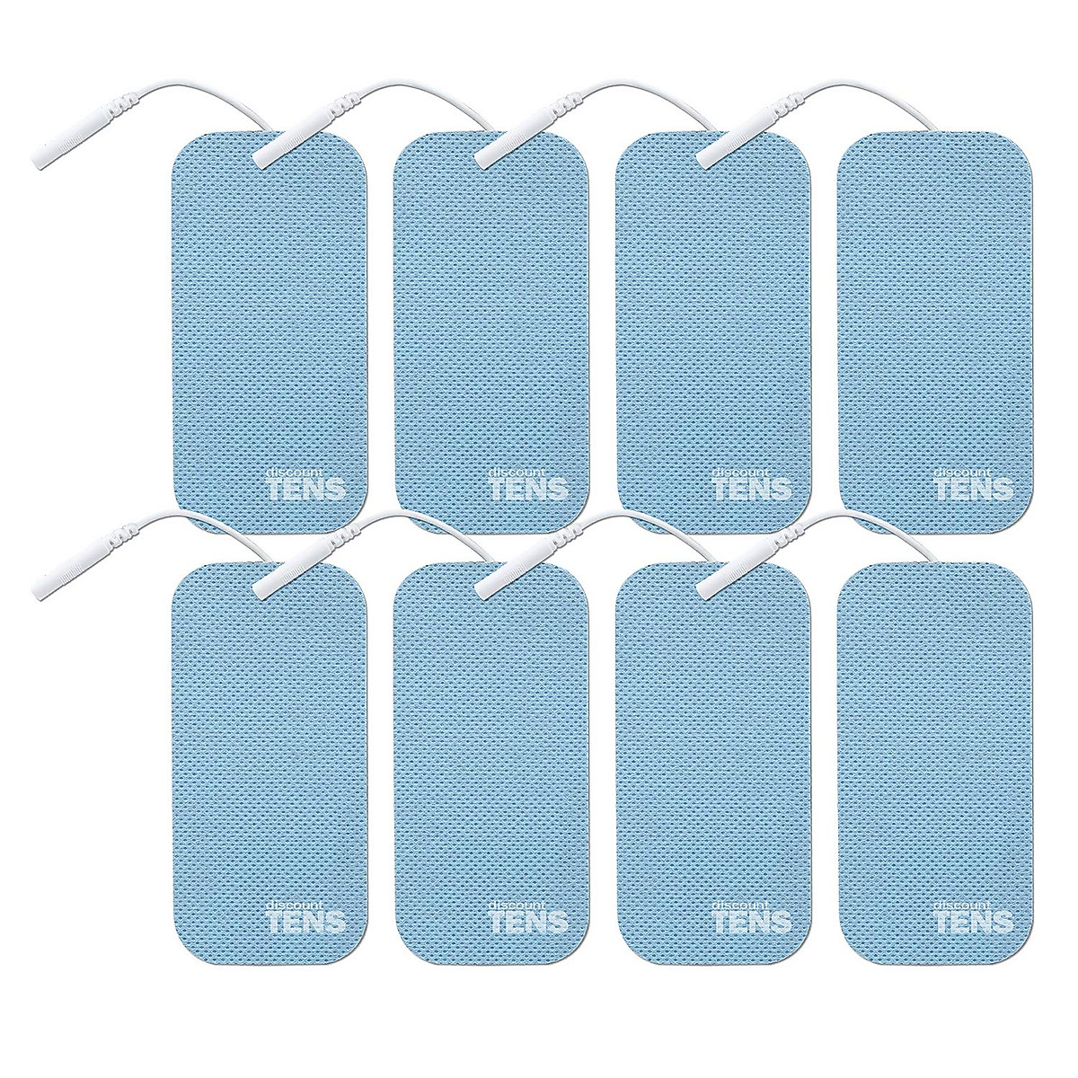 TENS Wired Electrodes Compatible with HealthMateForever, 8-2 inch x 4 inch Premium HealthMate Compatible Replacement Pads for TENS Units, Discount TENS Brand (2 inch x 4 inch 8 Pack)