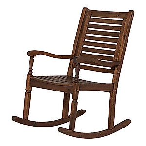Acacia Wood Patio Rocking Chair in Dark Brown