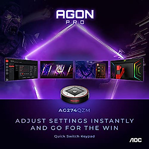 AOC Agon PRO AG274QZM 27” Tournament Gaming Monitor, QHD 2560x1440, 240Hz 1ms, G-SYNC Compatible, DisplayHDR 1000, Mini-LED Backlight, Height Adjustable,Black