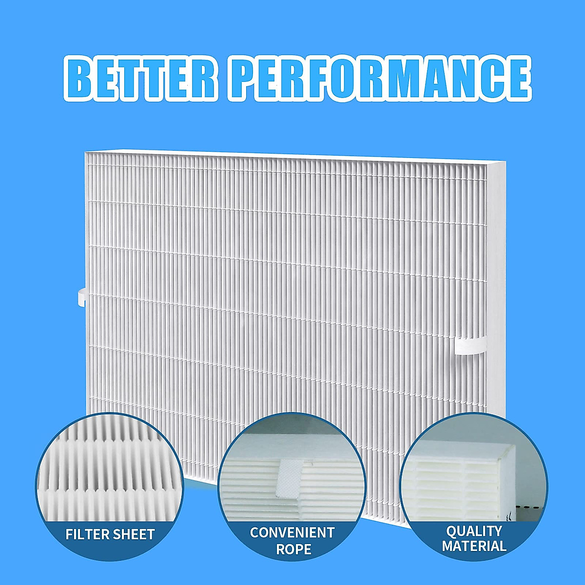 VALZONE HPA300 HEPA Replacement Filter - 3 HEPA Filters & 6 Carbon Pre-filters - Compatible with Honeywell HPA Series & HRF-R Series
