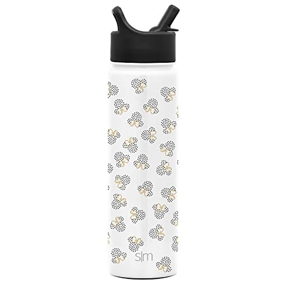 Simple Modern Disney Water Bottle with Straw Lid Vacuum Insulated Stainless Steel Metal Thermos | Gifts for Women Men Reusable Leak Proof Flask | Summit Collection | 22oz Minnie Mouse Dots