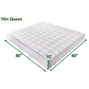TMEOSK Queen Size Mattress, 10 inch Gel Memory Foam Mattress, Cooling Gel Infused Mattress Bed in a Box, Medium Firm Feel with Motion Isolating (Queen)