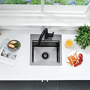 24 Inch Undermount Kitchen Sink, 24x19 Stainless Steel Undermount Workstation Sink 16 Gauge Single Bowl 10 Inch Deep Undermount Sink with Accessories