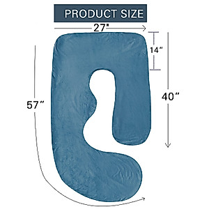 SLIGUY Pregnancy Pillow Cover G Shaped, 57-Inch Replacement Pillowcase, Used for Maternity Pillows, 100% Velvet, Double Zipper Stretch Fabric, Super Soft, Universal Type, (G Blue)