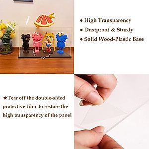 Osegaga Clear Acrylic Display Case with Black Base for Action Pop Figures, Assemble Cube Countertop Box Dustproof for Pop Figures Collectibles Toys,Black, (7.9 x 11.8 x 7.9 inch, 20×30×20cm)