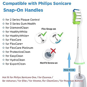 Toothbrush Replacement Heads for Philips Sonicare, Electric Replacement Toothbrush Head Compatible with Phillips Sonic Care Snap on Brush, 10 Pack