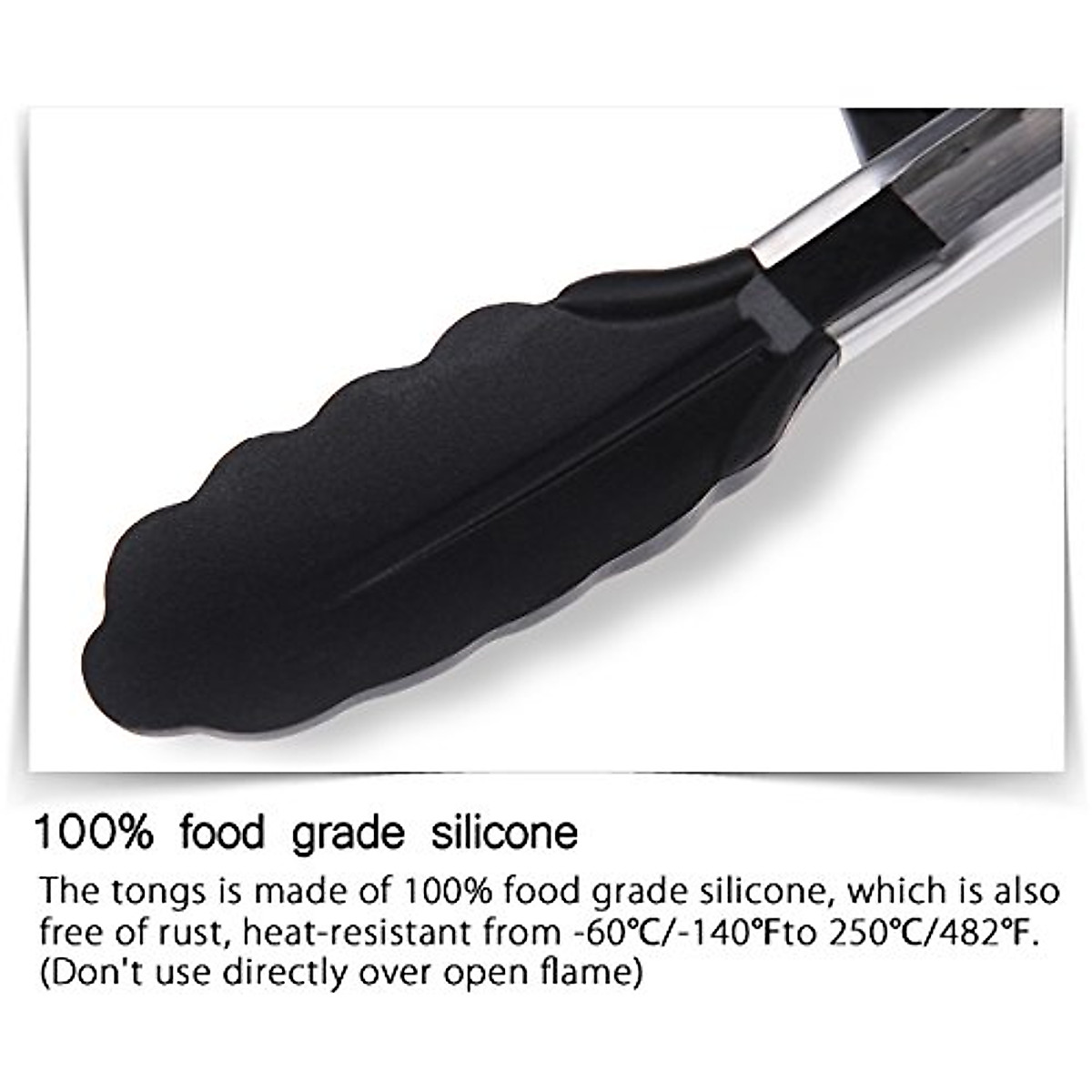 GEEKHOM Barbecue Tongs 16-Inch Extra Long Grilling Tong for Cooking with Silicone Tips and Locking Head, Non-Slip Non-Stick Kitchen Tong BBQ Tool for Grills Smokers Salad