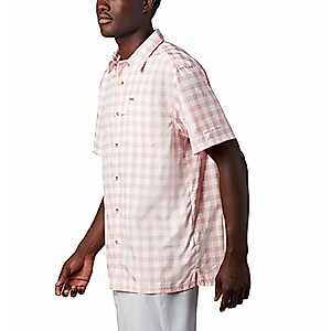 Columbia Men's Super Slack Tide Camp Shirt, Sorbet Palaka Plaid, Large