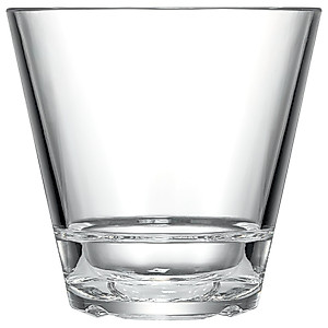 Drinique Unbreakable Caliber Double Rocks Whiskey Glass (Set of 4) 12oz Old Fashioned Whiskey Glasses - Stackable, Shatterproof, Dishwasher Safe - Clear