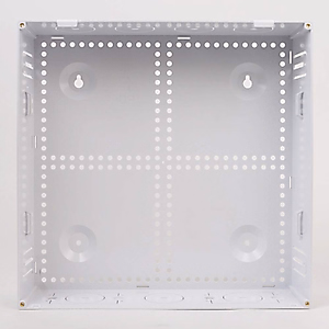 ICC 14” Plastic Structured Wiring Enclosure, Media Enclosure with Voice, Data, and Video Modules with Cover, Recessed Wall Box for Distribution of Networking Services, White