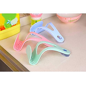 DOITOOL Drain Basket Kitchen Sink Sponge Storage Bag Plastic Suction Cup Drain Rack Hanging Organizer Holder for Scrubber Soap (Blue)