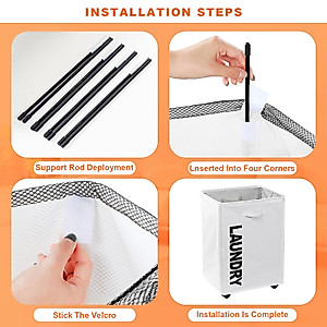 JOYBOS Laundry Basket Laundry Hamper Clothes Hamper - 13.5 "Wide Foldable Rolling Laundry Basket with Wheels, Laundry Room Organization, Big Slim Hampers for Laundry, 100L (Beige)