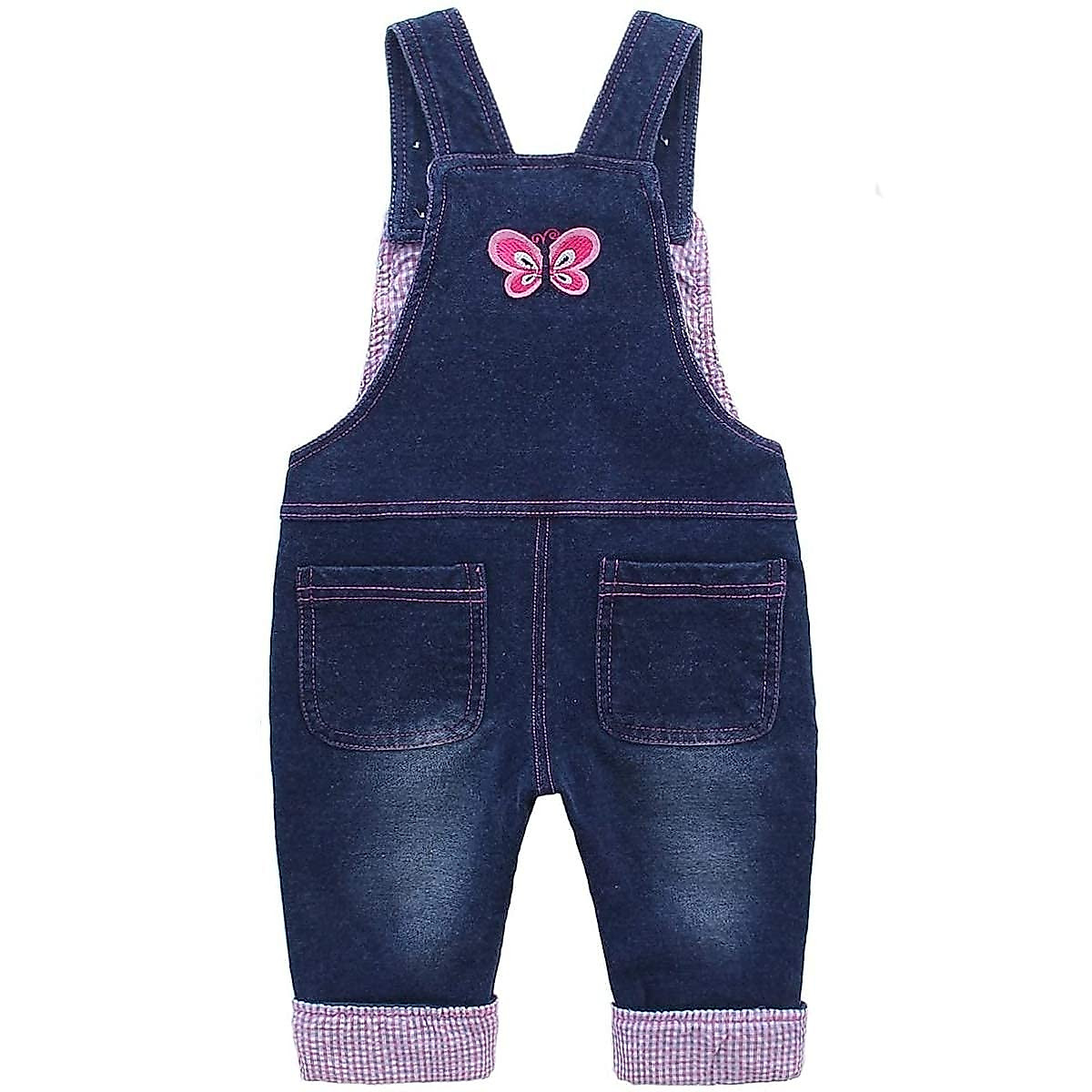 KIDSCOOL SPACE Baby Girl Jean Overalls,Toddler Denim Cute 3D Bunny Outfit,Blue,18-24 Months