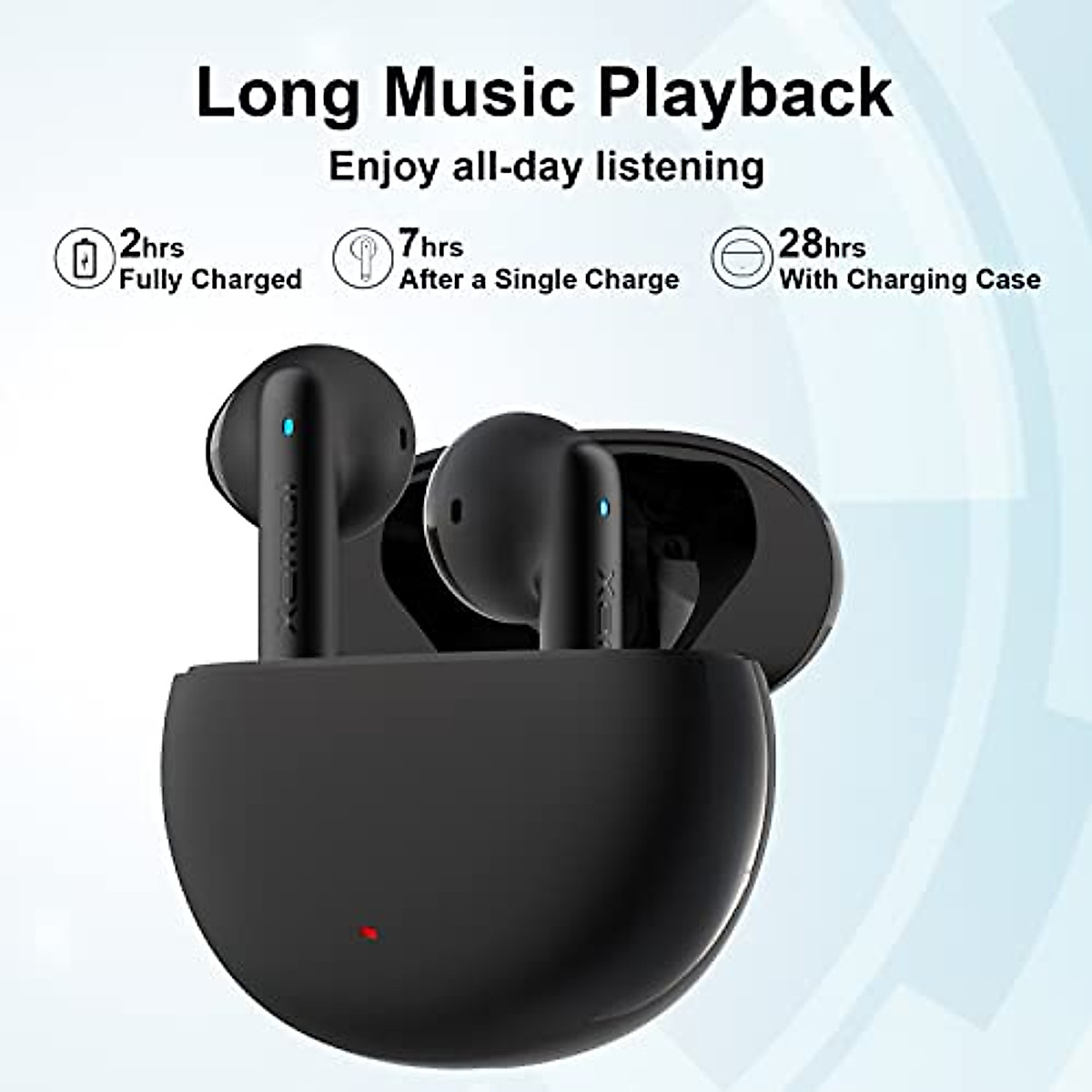 Edifier X2 True Wireless Bluetooth Headphones Earbuds with 28 Hour Playtime, Dual Mic Voice Noise Reduction for Crystal-Clear Calls, Lightweight Headphones, Black
