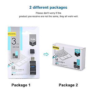 ONVIAN 3 Port USB Hub High-Speed Splitter Plug and Play Bus Powered, Black