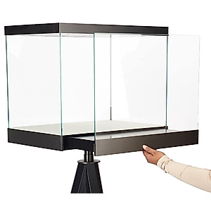 Displays2go 24" Glass Display Case w/ Pull-Out Door, 8 LED Lights, Tripod Legs - Black (DCTRIPLED)