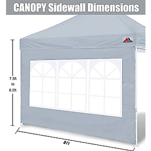 SCOCANOPY 2PCS SideWall with Window for 8x8 Canopy Frame (Grey)