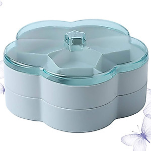Cabilock New Year Candy Container Snack Sectional Dish Fruit Serving Tray Snack Tray Seperate Candy Plate Fruit Tray Flower Shaped Nut Container Snack Serving Platter Tray Appetizer Desktop