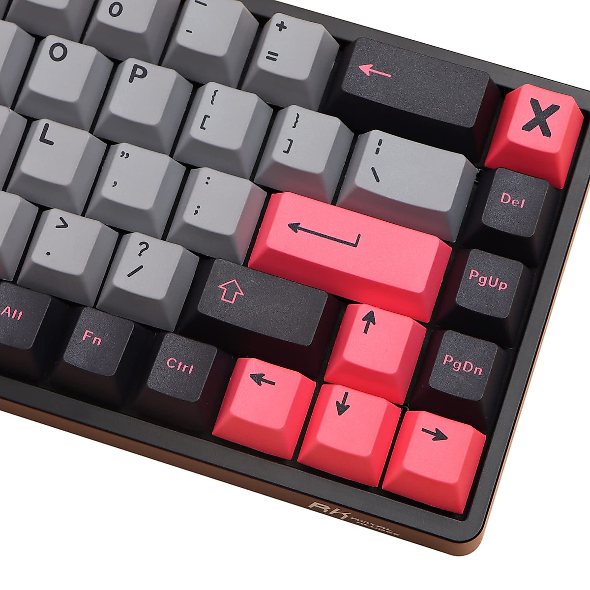 PBT GMK 8008 Keycaps, 129 Set MOLGRIA Keycaps 8008 for Gaming Keyboard, Cherry Profile Dye Sublimation Keycaps Gray and Pink with Keycap Puller for Gateron Kailh Cherry MX 104/87/74/61 60 Keyboard