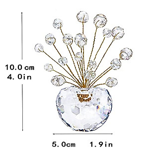 Small Crystal Bonsai Fortune Money Tree Figurine with AB Beads Window Suncatcher Showpiece for Good Luck,Wealth Prosperity