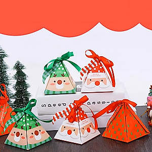 Alapaste Gift Boxes Set of 30 Decorative Candy Boxes,Cookies, Goodies Christmas Candy Bags Santa Claus Reindeer Xmas Tree Gift Box Present Packaging for Festival Holiday New Year (Santa Claus)