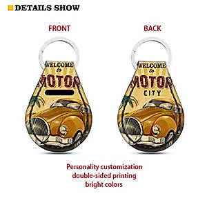 GIFTPUZZ Funny Skeleton Print Keychain Coin Holder Keychain with Metal Ring Lightweight Smart Key Chain Tag Black